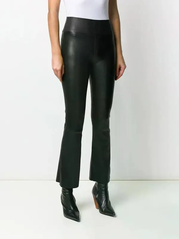 Sprwmn Fitted Cropped Leather Trousers