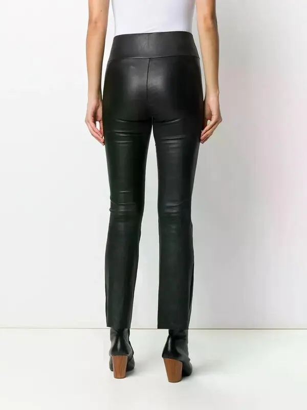 Sprwmn Fitted Cropped Leather Trousers