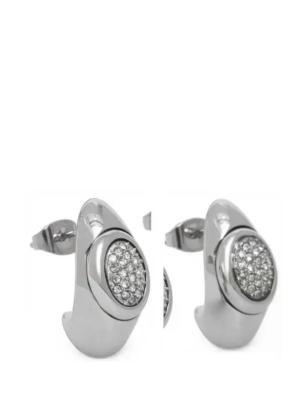 TRUSSARDI Crystal-embellished Chunky Earrings - Silver