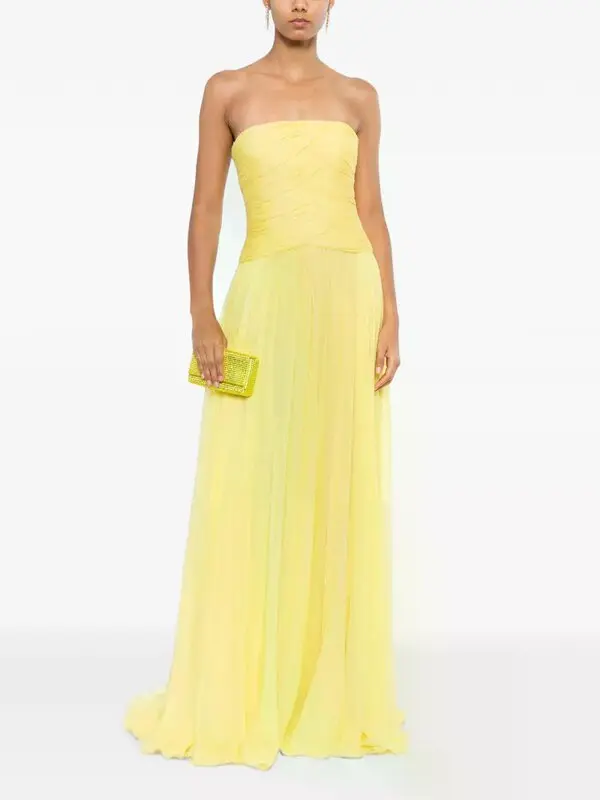 Zuhair Murad Strapless Draped Silk-chiffon Gown