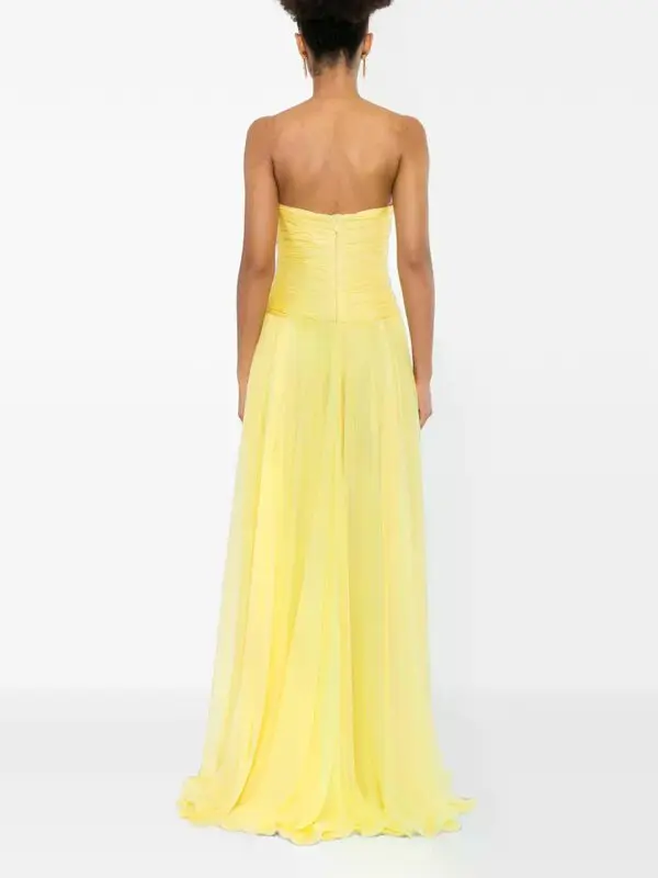 Zuhair Murad Strapless Draped Silk-chiffon Gown