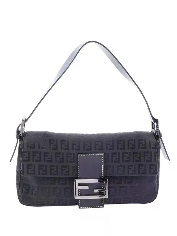 Fendi 2000-2010 Zucchino Canvas Baguette Shoulder Bag