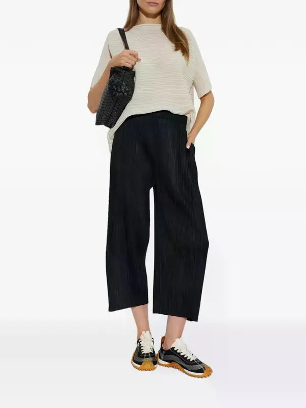 Issey Miyake Pleated Boat-neck Blouse