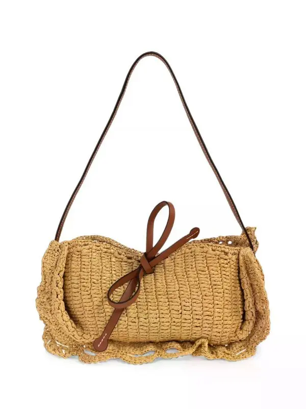 Ulla Johnson Marina Ruffled Raffia Shoulder Bag