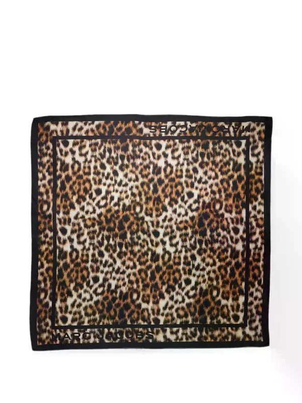 Marc Jacobs Leopard Silk Scarf - Brown
