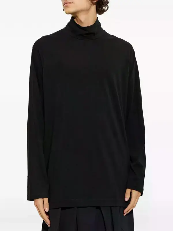 Yohji Yamamoto Stand-up Collar Long-sleeve T-shirt