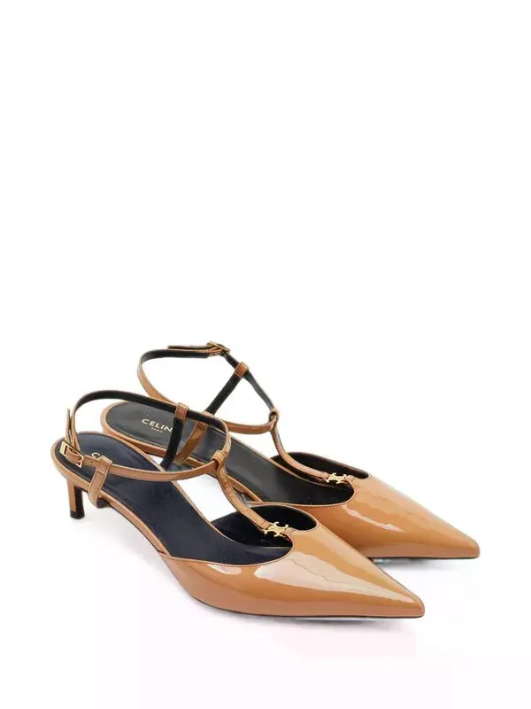 Celine Triomphe Patent T-bar Pumps