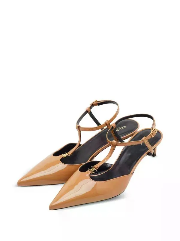 Celine Triomphe Patent T-bar Pumps