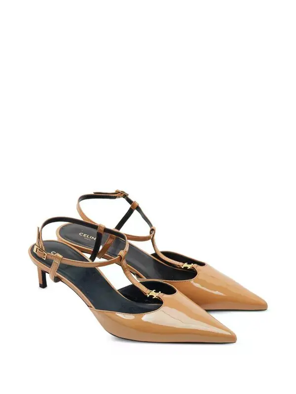 Celine Triomphe Patent T-bar Pumps