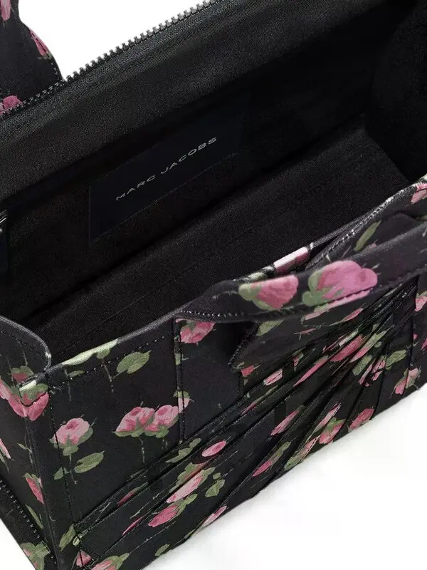 Marc Jacobs Medium Tote Bag In Vintage Floral Canvas With Oversized Bow