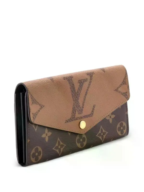 LOUIS VUITTON Sarah Wallet Nm Reverse Monogram Giant And Monogram Canvas Small Wallets - Brown