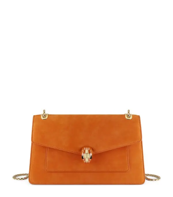 BVLGARI Suede Serpenti Forever Top-handle Bag