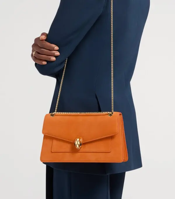 BVLGARI Suede Serpenti Forever Top-handle Bag