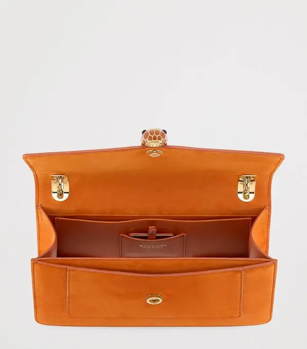 BVLGARI Suede Serpenti Forever Top-handle Bag