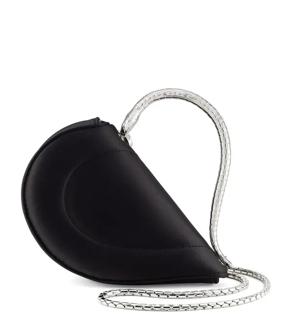 BVLGARI Satin Serpenti Cuore 1968 Top-handle Bag