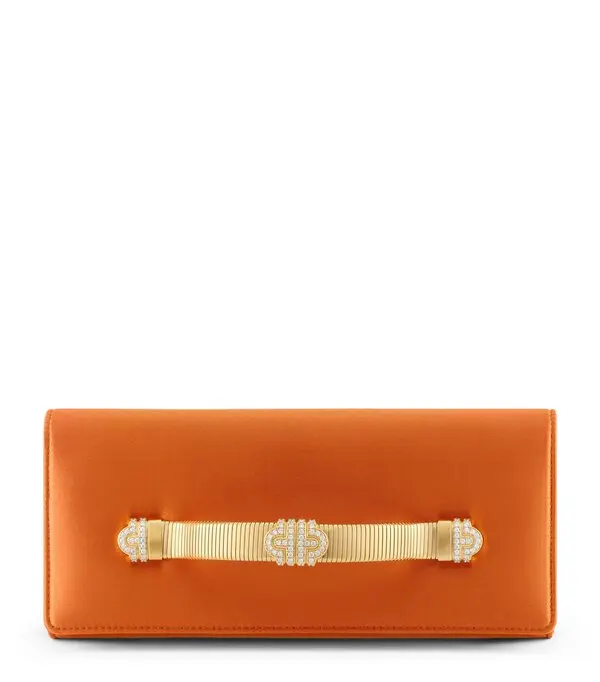 BVLGARI Satin Tubogas Evening Clutch Bag