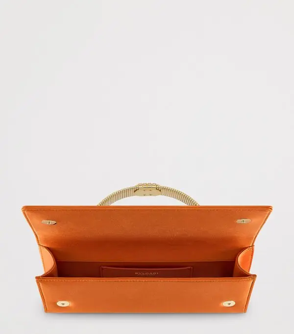 BVLGARI Satin Tubogas Evening Clutch Bag
