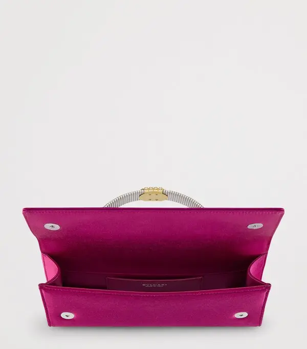 BVLGARI Satin Tubogas Evening Clutch Bag