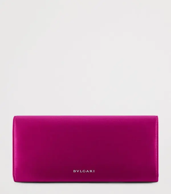 BVLGARI Satin Tubogas Evening Clutch Bag