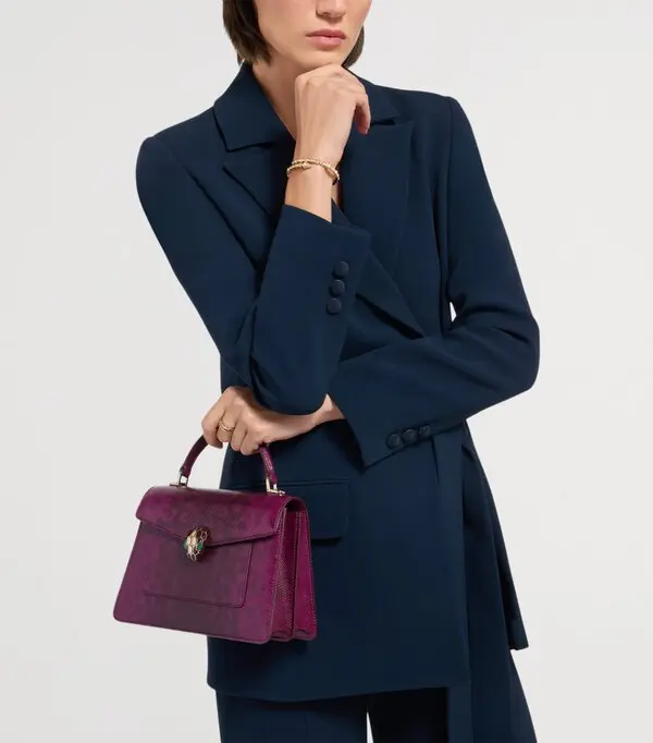 BVLGARI Karung Leather Serpenti Forever Top-handle Bag