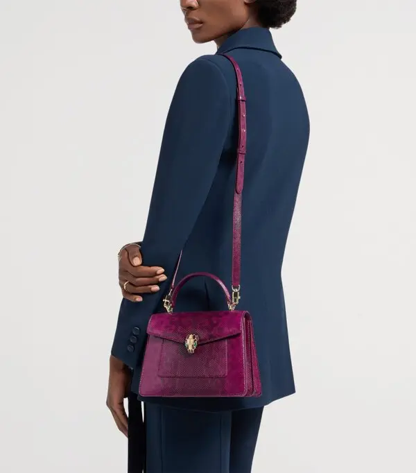 BVLGARI Karung Leather Serpenti Forever Top-handle Bag