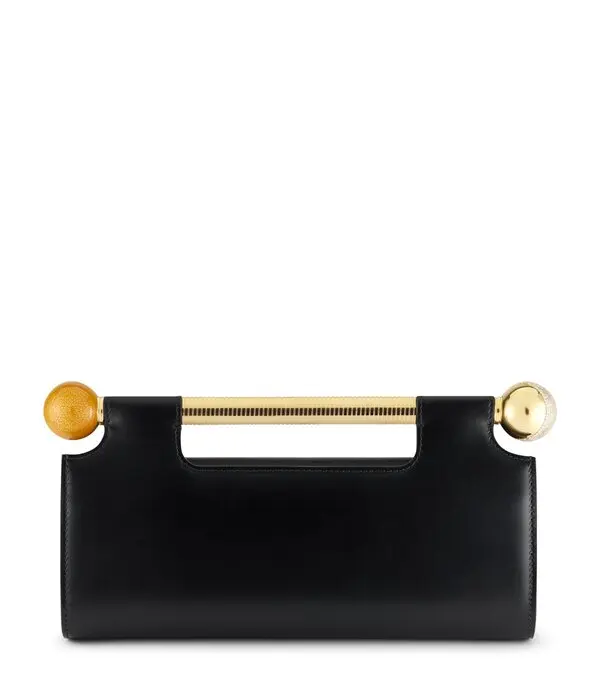 BVLGARI Leather Tubogas Sphere Clutch Bag