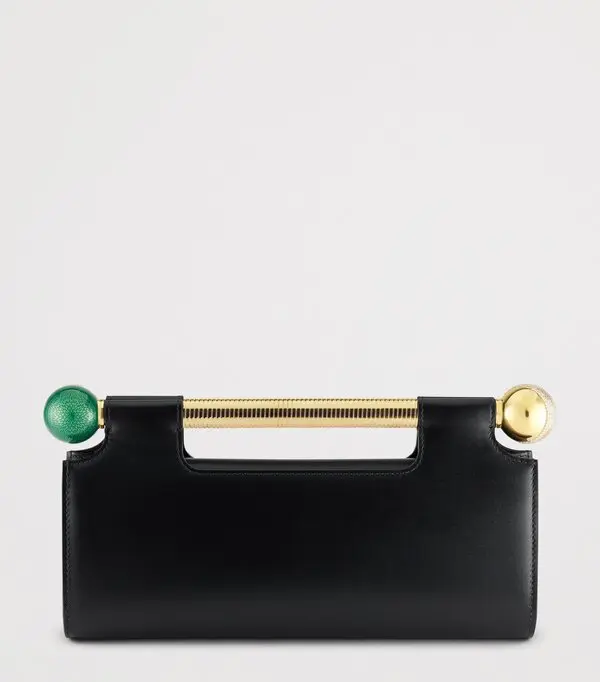 BVLGARI Leather Tubogas Sphere Clutch Bag