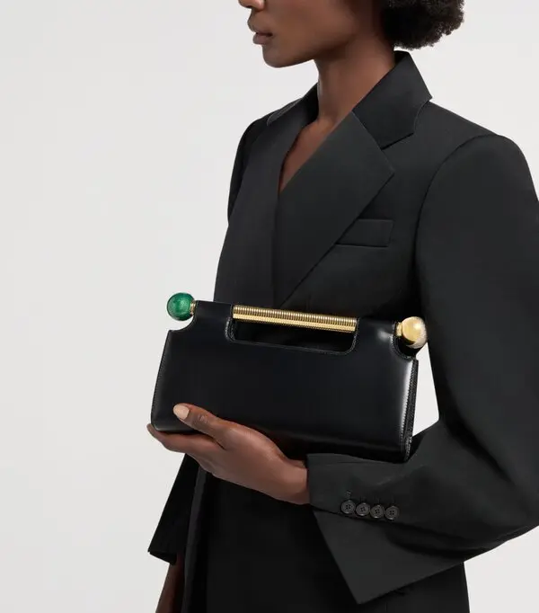 BVLGARI Leather Tubogas Sphere Clutch Bag