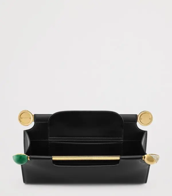 BVLGARI Leather Tubogas Sphere Clutch Bag