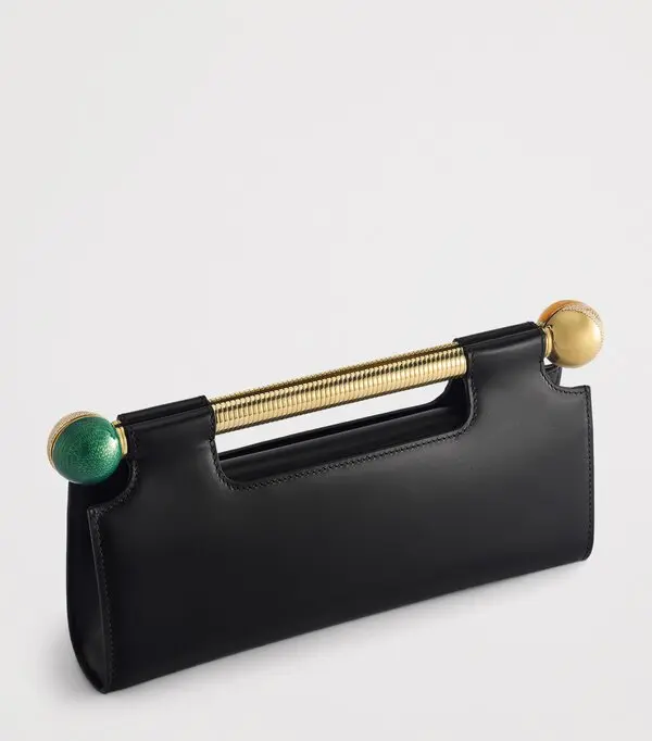 BVLGARI Leather Tubogas Sphere Clutch Bag