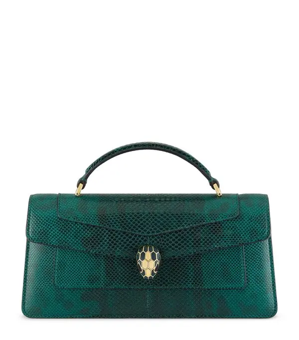 BVLGARI Karung Leather Serpenti Forever Top-handle Bag - Green