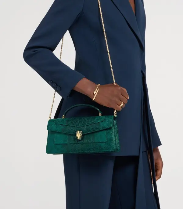 BVLGARI Karung Leather Serpenti Forever Top-handle Bag