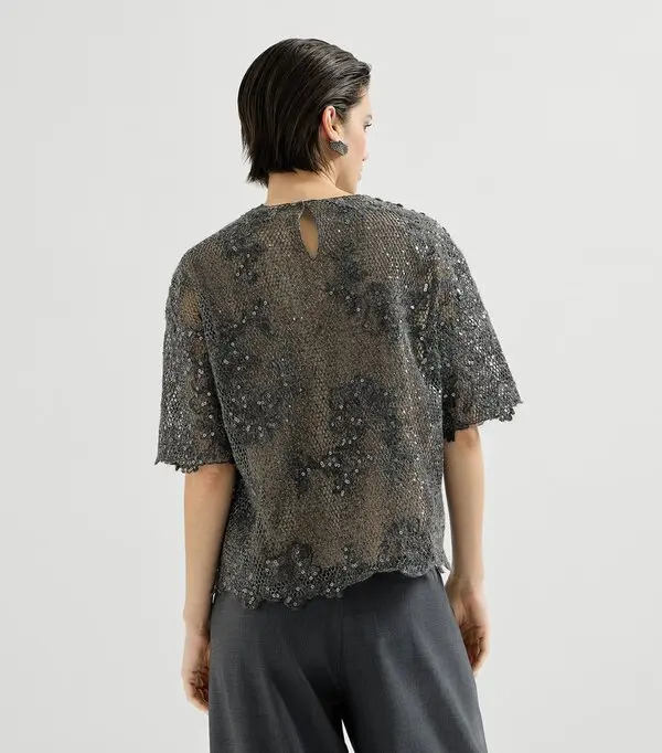 Brunello Cucinelli Sequin-embellished Lace Top