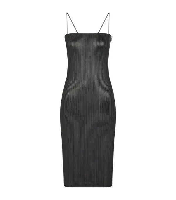 TOM FORD Nappa Leather Embroidered Midi Tube Dress