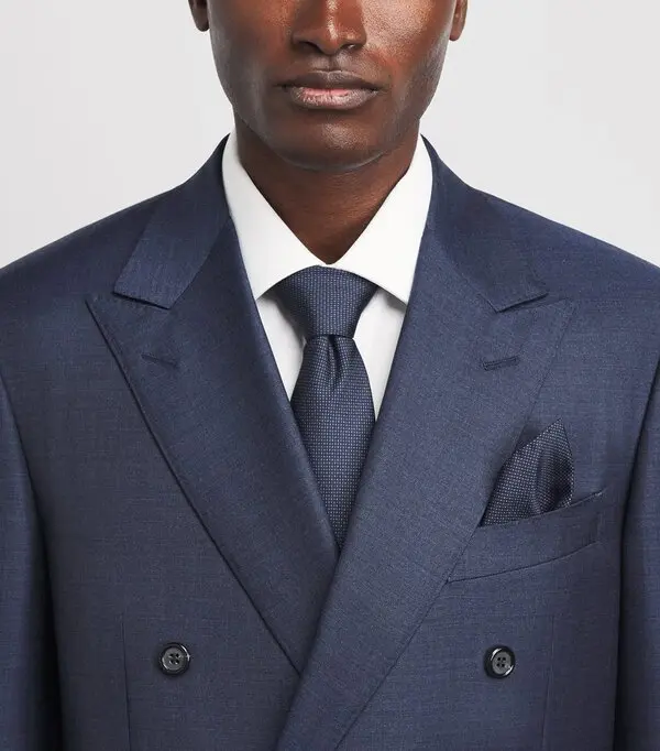 Corneliani Silk Necktie And Pocket Square Set - Navy