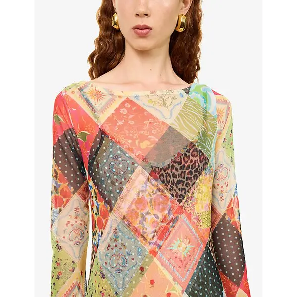 NEVER FULLY DRESSED Jardin Du Soleil Aria Mesh Maxi Dress