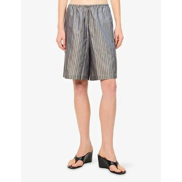 REFORMATION Sandy Striped Satin Shorts