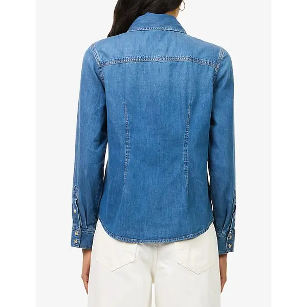 FRAME The Clementine Neck-tie Denim Shirt