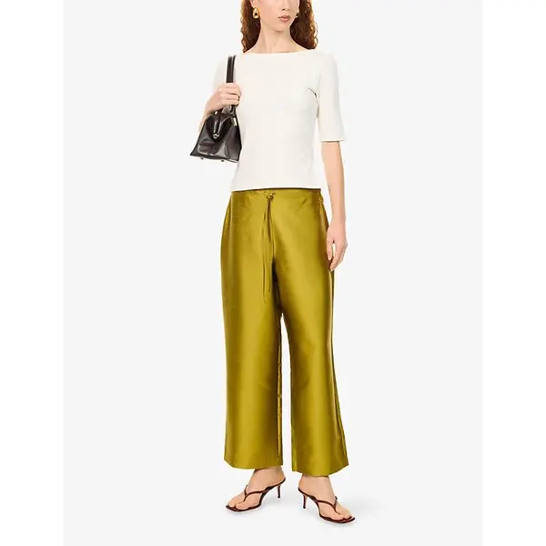 REFORMATION Olina Cropped Woven Trousers