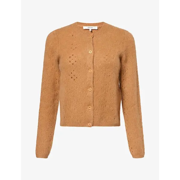 FRAME Cropped Wool And Cashmere-blend Cardigan - Camel