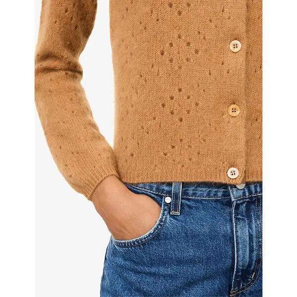 FRAME Cropped Wool And Cashmere-blend Cardigan