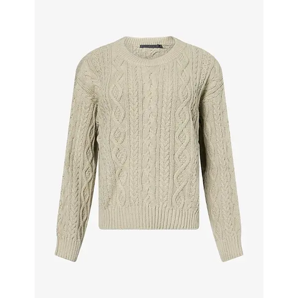 Jenni Kayne Aire Cable-knit Cotton Jumper - Sage