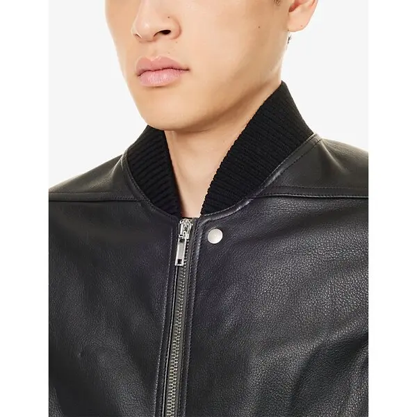 Rick Owens Zip-pocket Leather Bomber Jacket