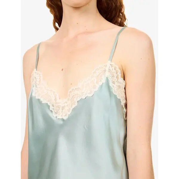 REFORMATION Teddy Lace-trim Silk Camisole Top
