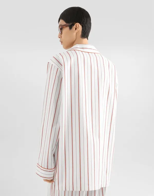 Dolce & Gabbana Striped Poplin Vanity Robe Shirts Multi-colored