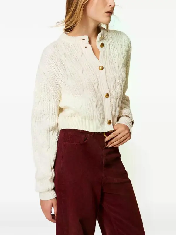 TWINSET Cropped Wool-blend Cardigan