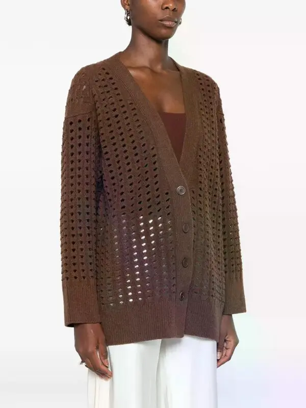 NUDE Perforated-knit Wool Cardigan