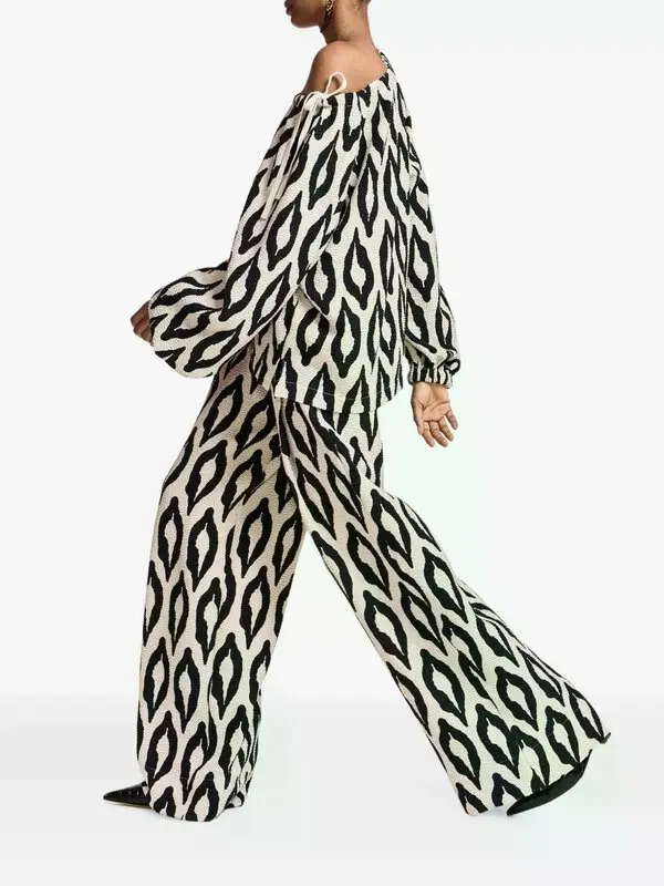 Essentiel Antwerp Kontent Printed Wide-leg Trousers