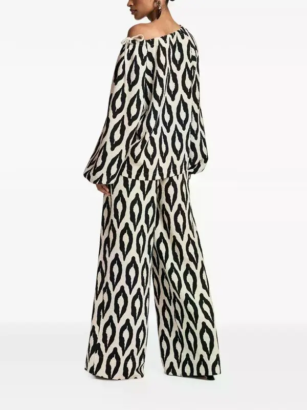Essentiel Antwerp Kontent Printed Wide-leg Trousers