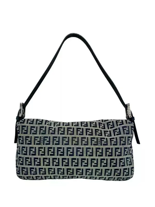 Fendi 2000-2010 Zucchino Canvas Baguette Shoulder Bag